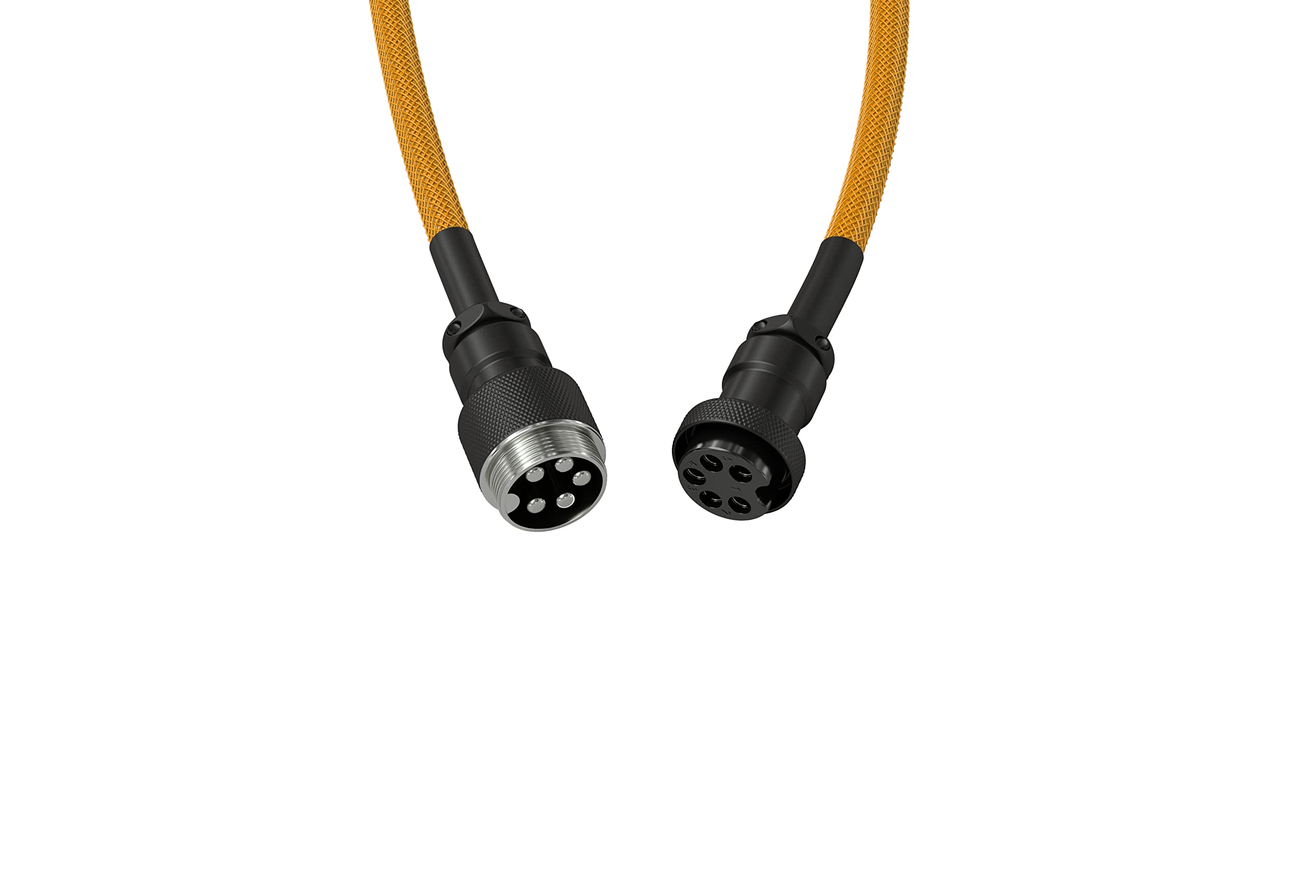 Glorious Coiled Keyboard Cable – Coiled USB C Cable Artisan Braided Cables for Mechanical Gaming Keyboard Coiled Cable - Custom Keyboard Cable (Glorious Gold)