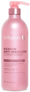 infusion k keratin anti-breakage conditioner with ultrakeratin complex - hydrates & enhances softness & shine | strengthens weak & damaged hair | color safe | paraben & sulfate free (32 oz)