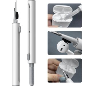 bekala airpods iphone cleaning kit tool,3 in 1 bluetooth headphone cleaning pen, cleaner pen tool for phone speaker earbuds/airpods pro/samsung earbuds case with flocking sponge, soft brush