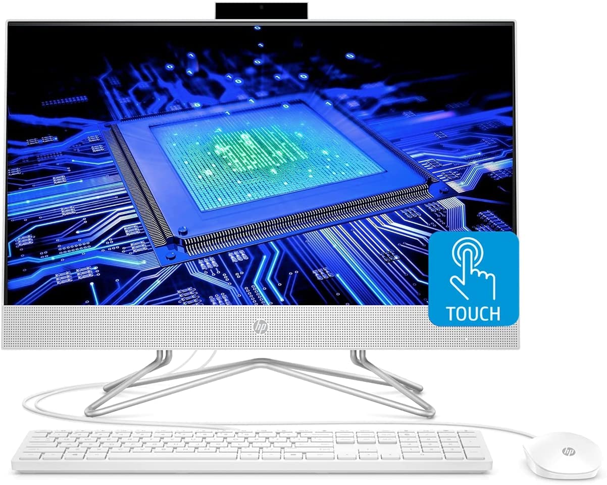 HP 2022 Newest All-in-One Desktop Computer, 23.8" Full HD Touchscreen, AMD Ryzen 5 3500U Processor, AMD Radeon Vega 8 Graphics, 64GB RAM, 1TB SDD + 2TB HDD, Webcam, Windows 11 Home