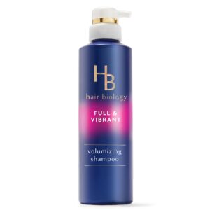 hair biology – volumizing shampoo with biotin – full & vibrant for fine or thin hair – 12.8 fl oz., blue and lavendar