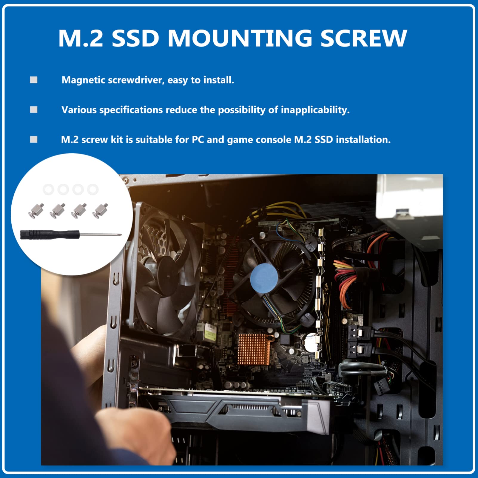 SOLUSTRE 1 Set Screw Set M Screw Kit Ssd Screw Kit Laptop Stand Laptop Mount Ssd Hard Disk Mounting Screwdriver Computer Mount Mounting Screw for M.2 Ssd M.2 Motherboard Mounting Screw M2