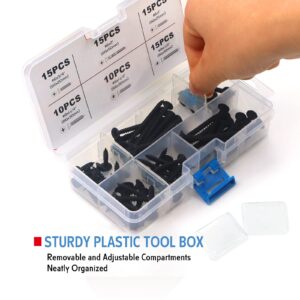 Akord Plasterboard Screw Assortment Kit 80PCS, 6 & #8 Fine Thread Drywall Screw, Black, Bugle Head, Phillips Drive, Needle Point, for Home Wood Repair or Indoor Metal Studs