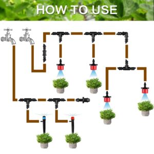 Gardrip 70 Pieces Drip Irrigation Fittings Coupling for 1/4 Drip Tubing, Straight Barbed Connectors Drip Line Coupler for Drip or Sprinkler System