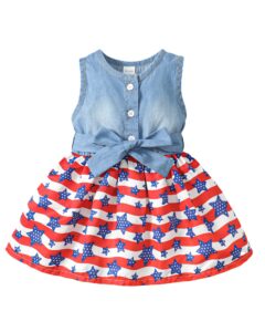 18 months girl clothes toddler baby girl dress denim sunflower short sleeve dress jean sundress skirt summer dresses 18-24 months girl clothing