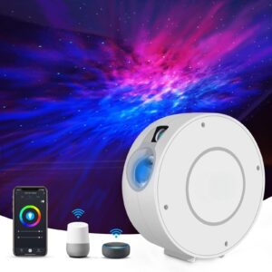 greatpro smart star projector, wifi led galaxy projector with 16 million colors/compatibel with alexa&google/timer/brightness adjust, starry sky night light for party, kids, room decor, birthday gift