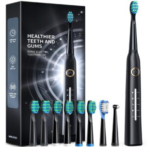 teetheory sonic electric toothbrushes for adults and kids, 8 brush heads electric toothbrush with 40000 vpm deep clean 5 modes, rechargeable toothbrushes fast charge 4 hours last 30 days