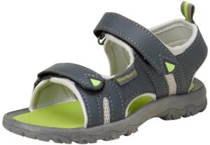 gerber baby boys' sandals - adjustable summer sports sandals (infant/toddler), size 4 infant, grey/neon lime