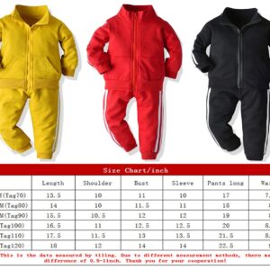 CRAZY GOTEND Toddlers Boys Outfit Set Long Sleeve Casual Sweatsuit 2 Pack Kids Clothing Athletic Clothes Zip With Pockets Red 18-24 Months/90