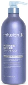 infusion k intense repair shampoo with rosehip & ultrakeratin complex - moisturizes & strengthens | repair dry damaged weak hair | color safe, paraben, cruelty, & sulfate free | usa made (32 oz)