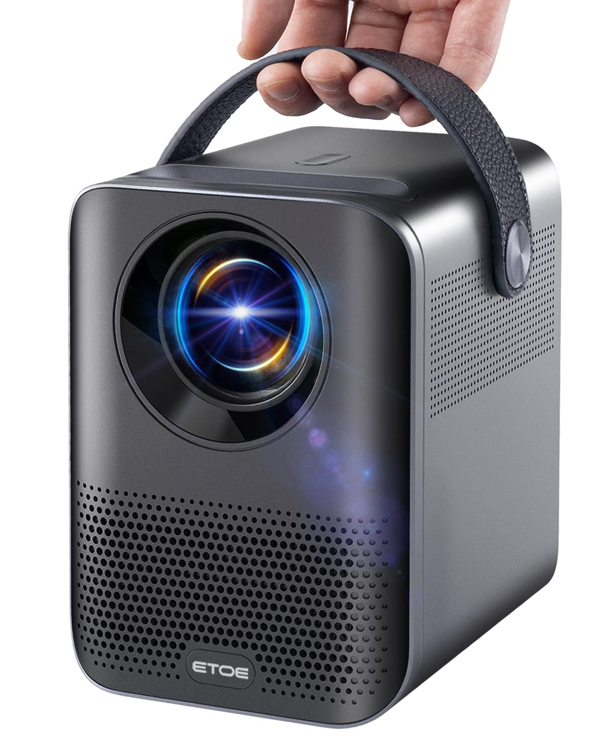 4K Supported Mini Projector, 5G WiFi Bluetooth Projector, ETOE Native 1080P Movie Projector, Keystone Correction, Zoom, Full HD Projector Compatible with TV Stick/HDMI/USB/iOS/Android