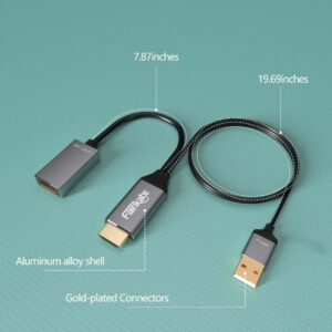 fairikabe HDMI to DisplayPort Adapter 4K60Hz, Active HDMI 2.0 Male to DisplayPort 1.2 Female Converter, HDMI Output to DP Input Adapter for Monitor, Xbox One, PS4, Mac Mini