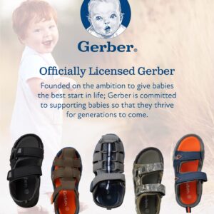 GERBER Baby Boys' Sandals - Adjustable Summer Sports Sandals (Infant/Toddler), Size 4 Infant, Grey/Neon Lime