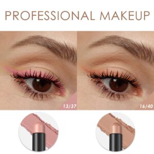 FOCALLURE 2 Pcs Cream Eyeshadow Stick,Brightener Eyeshadow Pencil Crayon,Highlighter Eye Shadow Stick Sets with Crease-proof Formula,Long Lasting Waterproof Eye Shadow Make Up,Mocha Pink