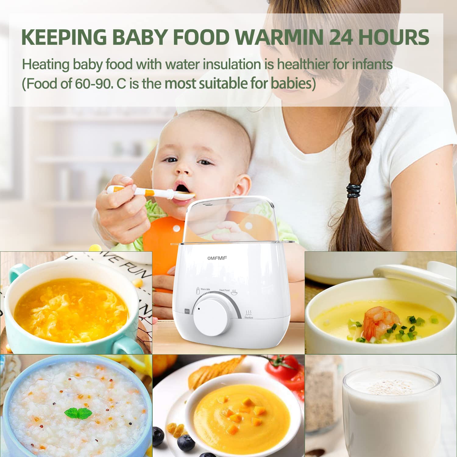 Bottle Warmer,3-in-1 5 Minutes Fast Baby Bottle Warmer Baby Food Heater & Defrost & Disinfection,Automatic Shut-Off Warmer Accurate Temperature Control