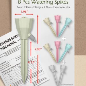 Aroma Season Self Watering Spikes - 8 Pcs Plant Waterer with Slow Release Control Valve - Automatic Watering Drip System Plant Watering Devices for Vacation and Indoor Outdoor Potted Plants