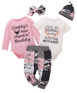 birthday shark newborn girls outfit baby girl coming home outfit hunting clothes for girls (pink,0-3 months)