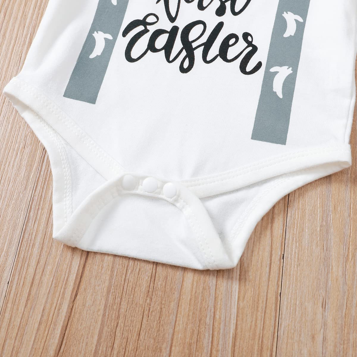 BIRTHDAY SHARK Baby Boy My 1st Easter Outfit Newborn First Easter Outfit Baby Bunny Clothes (White,0-3 Months)