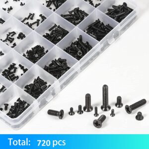 MEIYYJ Laptop Notebook Computer Replacement Screws Kit,Notebook Computer Screw with Blue Glue,PC Flat Head M2 M2.5 M3,Countersunk SSD Electronic Repair Accessories for Motherboard Fan Power Graphics