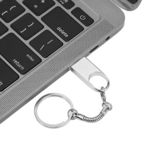 Metal USB Flash Drive, Waterproof Mini USB 2.0 Memory Stick Storage USB Drive Thumb Drive, with Keychain, for Photo, Data, Video, Music Storage(16GB)