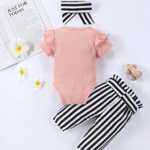 Newborn Infant Baby Girl Clothes 3PCS Camo Outfits Long Sleeve Cotton Romper Cute Baby Clothes For Girl Camouflage Pants Baby Girl Clothes 0 3 Months Spring Pink