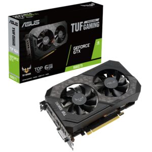 asus tuf gaming nvidia geforce gtx 1660 ti evo top edition graphics card (pcie 3.0, 6gb gddr6, 14gbps memory, hdmi 2.0b, displayport 1.4, space-grade lubricant, compact design, gpu tweak ii) (renewed)