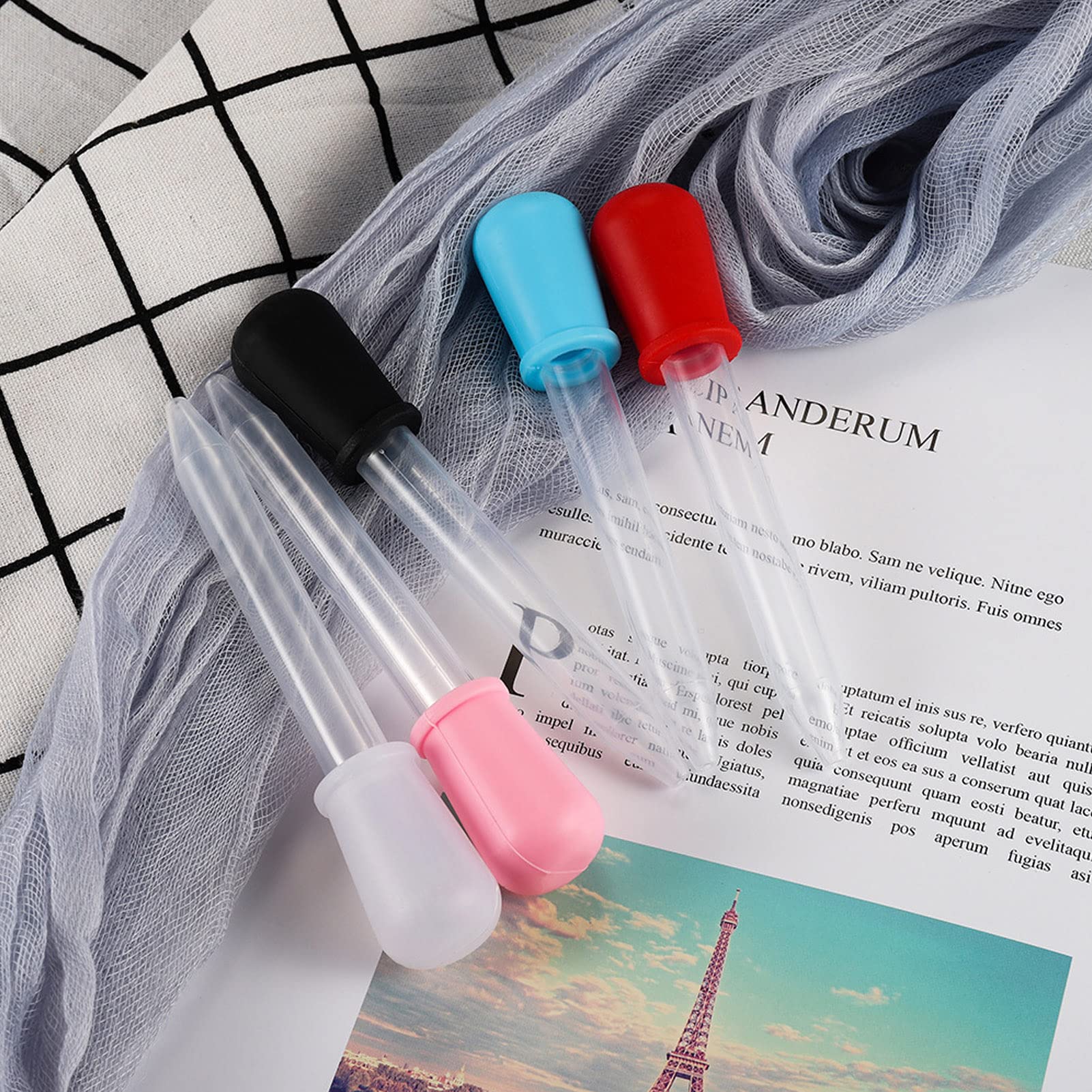 5pcs Liquid Dropper, Jewelry Dropper, 5ml Silicone Calibrated Dropper, Transfer Pipettes for Resin