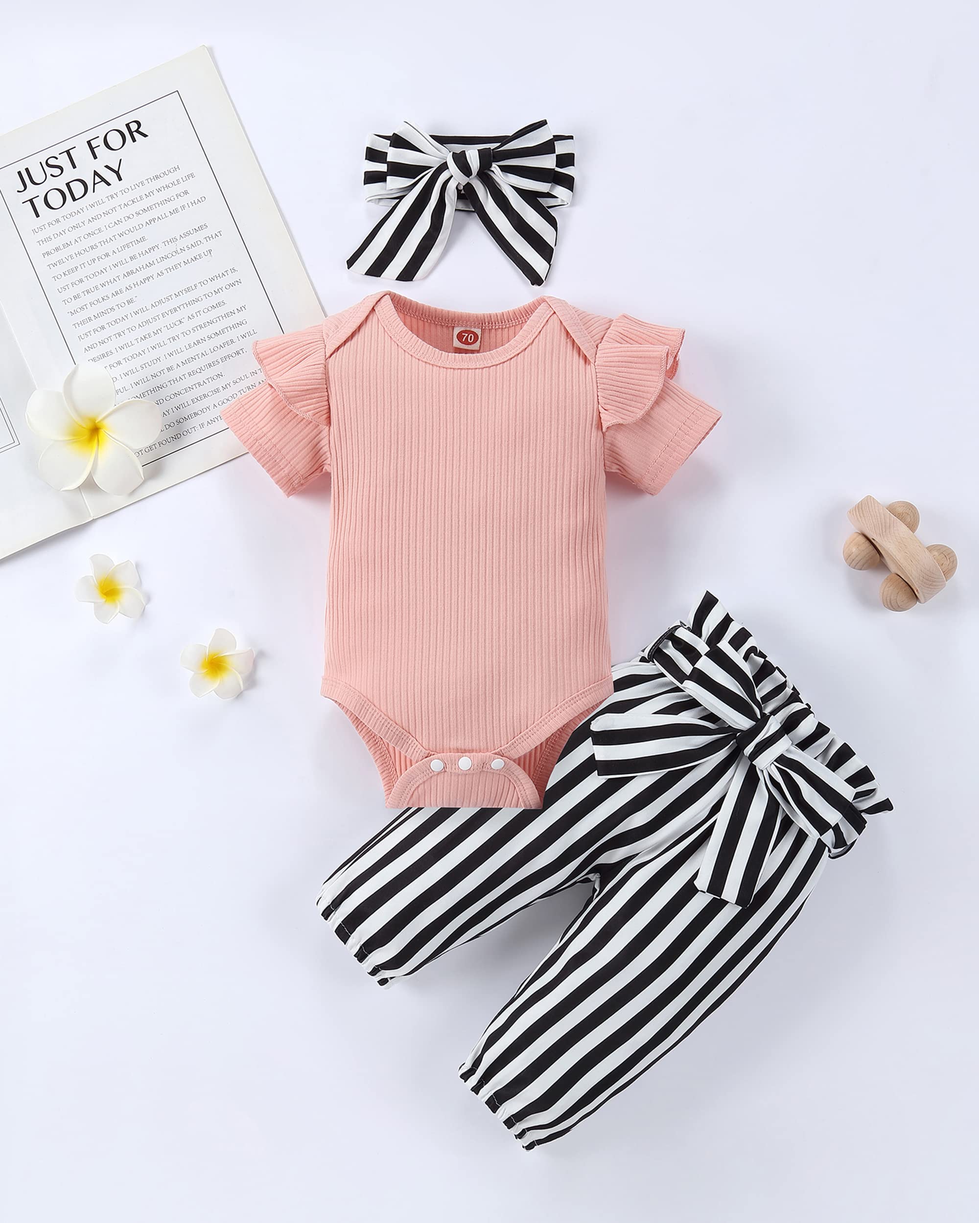 Newborn Infant Baby Girl Clothes 3PCS Camo Outfits Long Sleeve Cotton Romper Cute Baby Clothes For Girl Camouflage Pants Baby Girl Clothes 0 3 Months Spring Pink