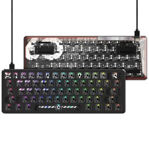 pulsar gaming gears - pcmk gaming mechanical keyboard ansi hot swappable 60% (barebone, black)