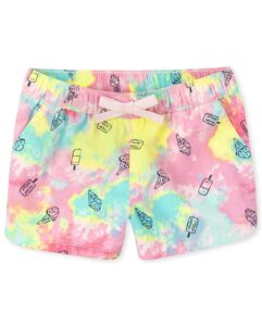 the children's place baby and toddler girls twill fashion shorts, gum drop, 4t