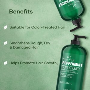 Botanic Hearth Peppermint Hair Conditioner - Hair Conditioner for Dry Damaged and Color Treated Hair - Volumizing Conditioner for fine & thin hair - Paraben & Sulfate Free - Men & Women - 16 fl oz