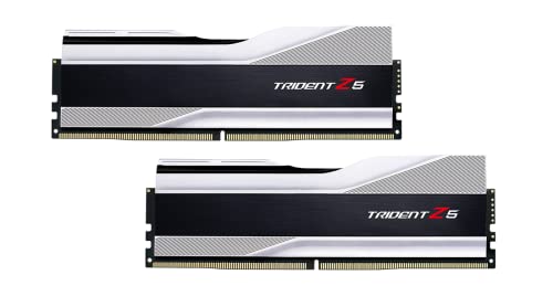 G.SKILL Trident Z5 Series (Intel XMP 3.0) DDR5 RAM 32GB (2x16GB) 5600MT/s CL36-36-36-89 1.20V Desktop Computer Memory UDIMM - Metallic Silver (F5-5600J3636C16GA2-TZ5S)