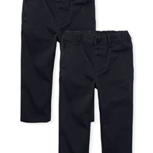 The Children's Place Baby Boys' and Toddler Stretch Skinny Chino Pants, New Navy 2-Pack, 5T