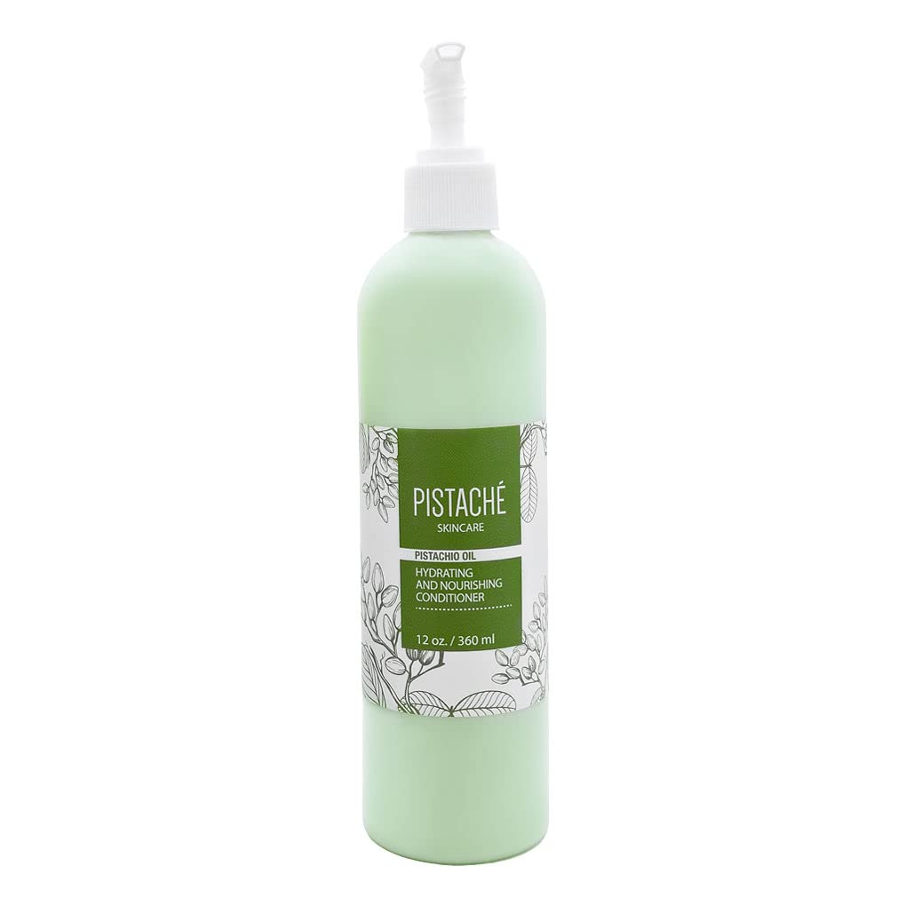 Pistaché Skincare Pistachio Oil Shampoo and Conditioner Set (Rich Pistachio Biscotti Scent) + Hydrating and Nourishing + Deep Moisturizing + Vitamin E + Paraben and Sulphate Free, 12 oz each