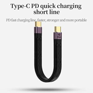 APEXSUN Short USB C Cable，USB C to C 0.4 Ft Flexible Cable Support Thunderbolt 4/3,USB4, PD 100W Quick Charge,8K Video,40Gbps Data Transfer for External SSD, EGPU, Docking,MacBook,Phone,PowerBank