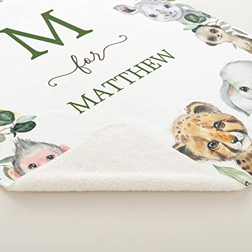 Personalized Baby Blanket for Boy Girls Custom Girl Blankets with Name Customized Nursery Blanket with Name Personalized Elephant Unisex Baby Blankets Custom Receiving Blanket for Boy 30x40 Inch