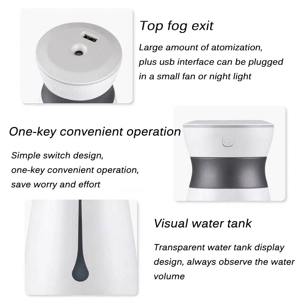 Humidifiers for Baby Bedroom with Two Spray Modes, Top Fill Cool Mist Humidifiers Suitable for Kids Nursery, Plants，Car,Easy Clean, Whisper Quiet, 7-Color Night Light