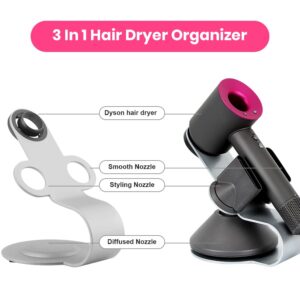 Foho Hair Dryer Holder Compatible for Dyson Supersonic, Aluminum Alloy Stand Hanger, Stable Desktop Magnetic Hair Dryer Support Storage, Bathroom Organizer