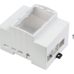 DIN Rail Case for Raspberry Pi 4, DIN Rail Mount Support, ABS Material, Clear Top Window, Large Inner Space Allows Accommodating an Extra Add-on Such as PoE HAT (D), RS485 CAN HAT etc. Easy to Use