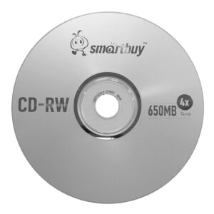 25 Pack Smartbuy CD-RW 1-4X 650MB/74Min High Speed Logo Rewritable Blank Data Media Disc