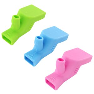 3-pcs silicone faucet extender for kids faucet extender for bathroom sink easy hand washing bathroom & kitchen fun & safe toddler bath spout cover green blue pink children & babies