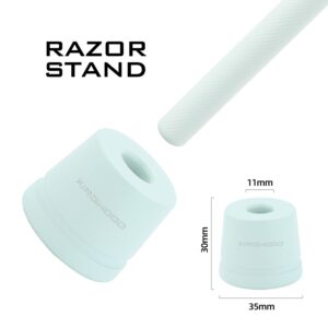 KINGHOOD Safety Razor Stand For Men And Women Shaving Razor Opening Dia 0.43"(11 mm) Metal Razor Holder (Green)