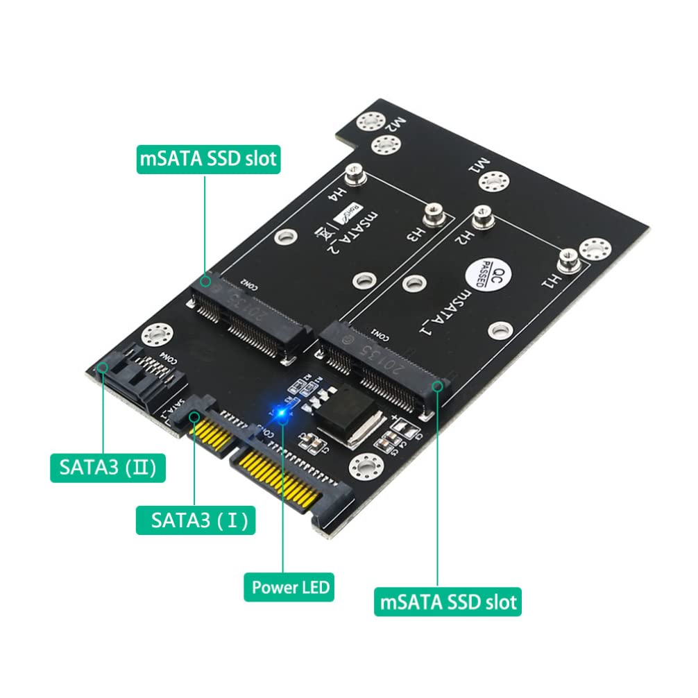 SOLUSTRE Adapter Board mSATA Adapter mSATA SSD Reader Adapter mSATA SSD Adapter SSD Adapter Card Computer Supply mSATA to 3.0 Adapter Mini Converter Expansion Card Metal