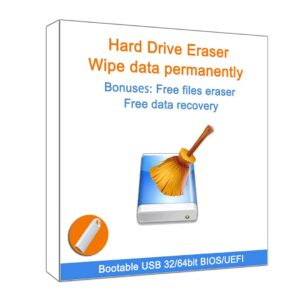 EZITSOL Hard Drive Disk Eraser & Disk Wiper on 32GB USB Drive | Permanently Destroy Wipe Erase Hard Disk Drive Data on Any PC & Server | Bonus: Files Eraser & Data Recovery