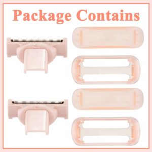 Razor Replacement Heads Compatible with Flawless Nu Razor, Rose Gold Plated Body Replacement Head with Covers, Hair remover Replacement Head Compatible with Finishing Touch Razor for Women (2 Count)