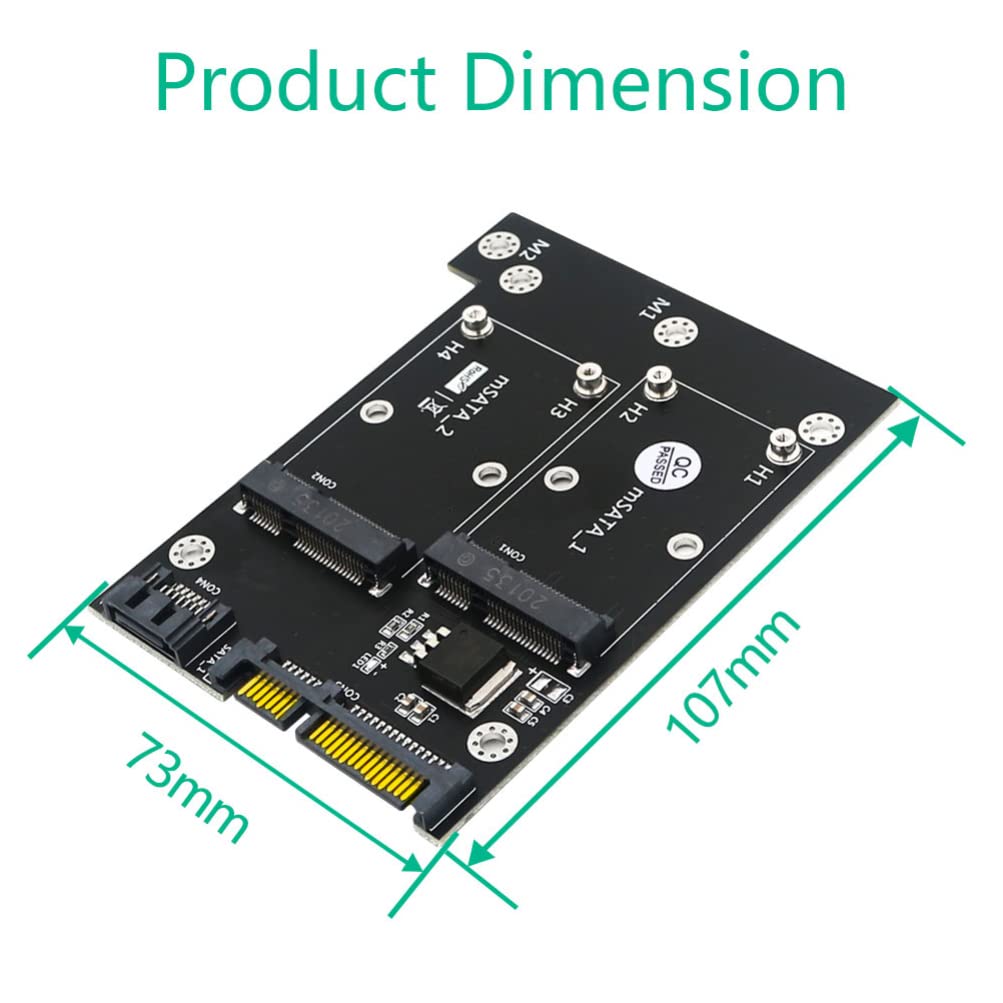 SOLUSTRE Adapter Board mSATA Adapter mSATA SSD Reader Adapter mSATA SSD Adapter SSD Adapter Card Computer Supply mSATA to 3.0 Adapter Mini Converter Expansion Card Metal