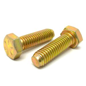 (25 pieces) 7/16-14x1-1/2" grade 8 hex head cap screws bolts unc coarse full threads zinc yellow