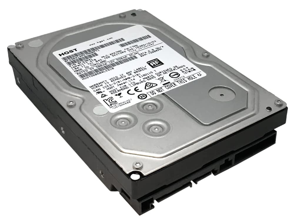 HGST Ultrastar 7K6000 HUS726060ALE610 (0F23041) 6TB 7200RPM 128MB Cache SATA 6Gb/s 3.5-inch Internal Hard Drive (for NAS, Desktop PC, Surveillance Storage) (Renewed)