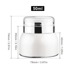 2 Pack 2 Oz/60ml Airless Pump Jar Pot,Empty Acrylic Vacuum Face Cream Jar with Press Pump,Portable Refillable Travel Lotion Sample Cosmetic Container for Makeup,Essence,Lotion,Moisturizer,Eye Cream