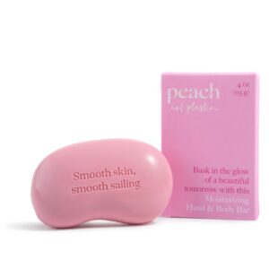 peach not plastic bar soap | moisturizing hand & body soap | passionfruit seed oil to leave skin soft and moisturized | raspberry scent | plant based, vegan | 4oz